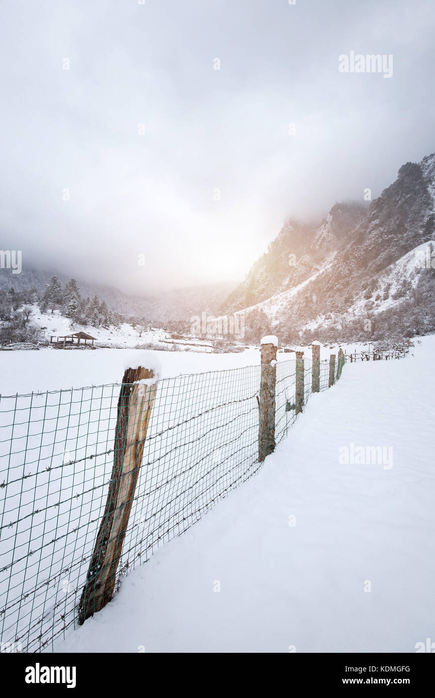 Country in snow Stock Photo - Alamy