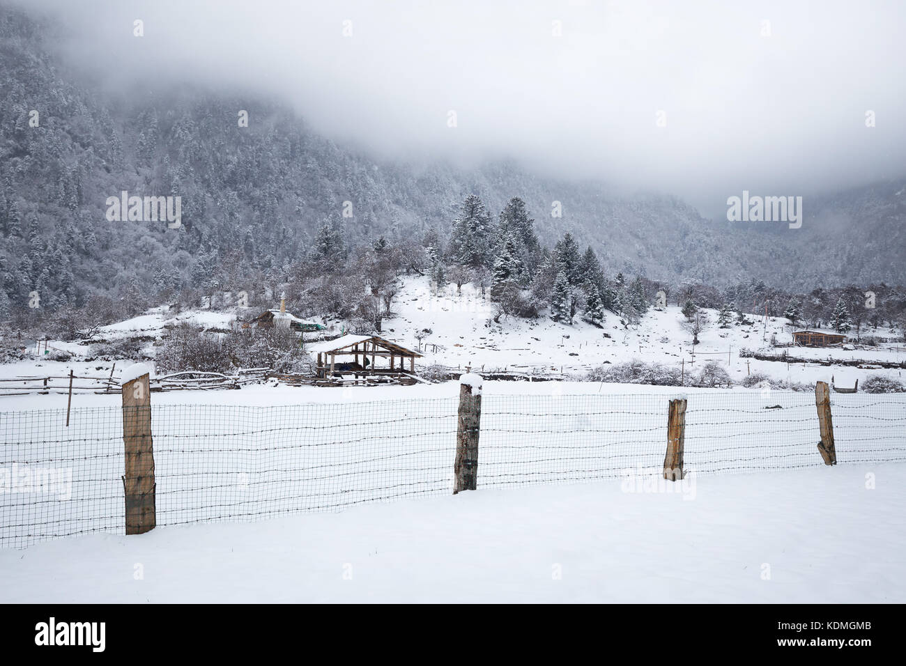 Country in snow Stock Photo - Alamy