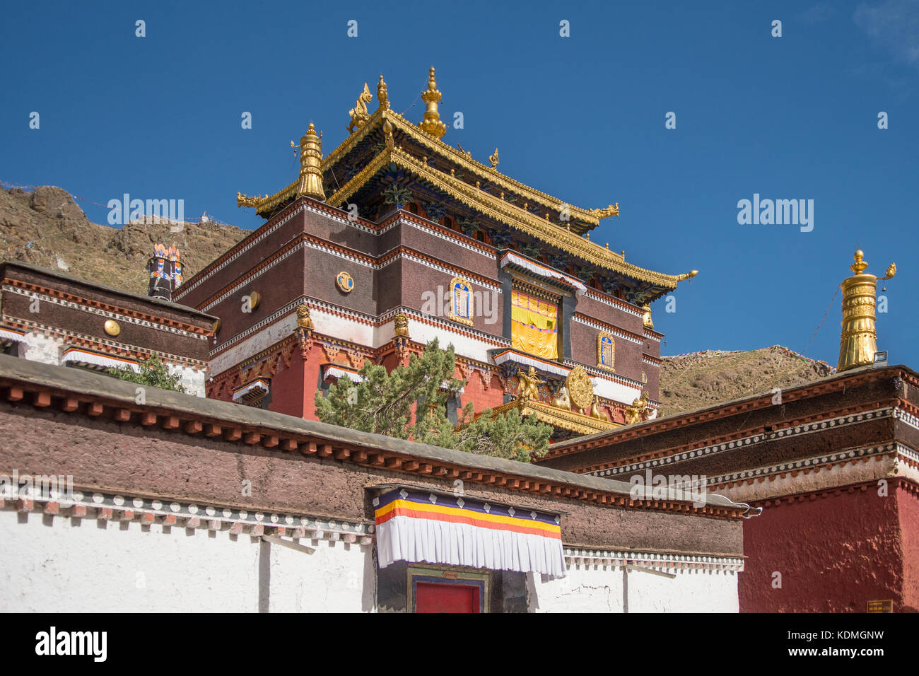 Assembly Hall, Ta Shi Lhun Po Monastery, Shigatse, Tibet, China Stock ...