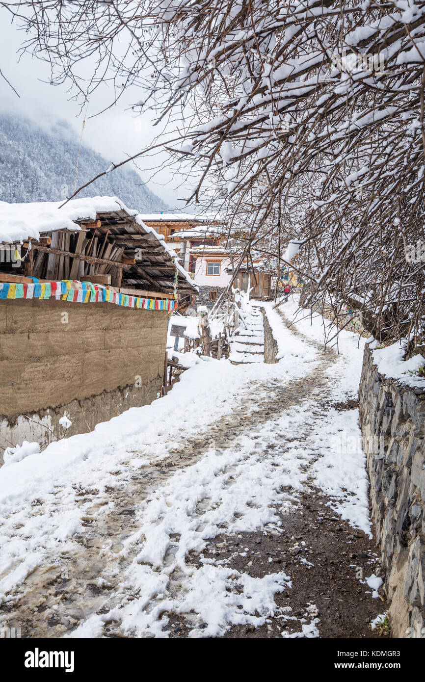Countryside in snow Stock Photo - Alamy