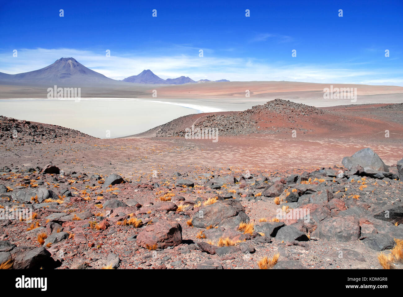 Spartan volcanic landscape of the Atacama Desert, an arid and remote ...