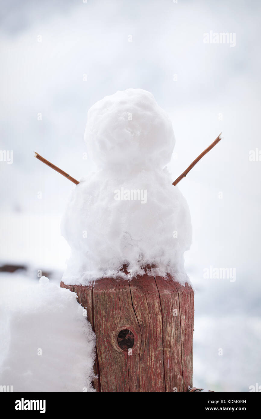 snowman on trunk Stock Photo - Alamy