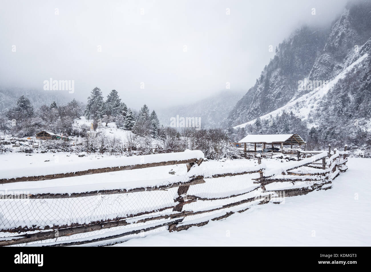 Country in snow Stock Photo - Alamy