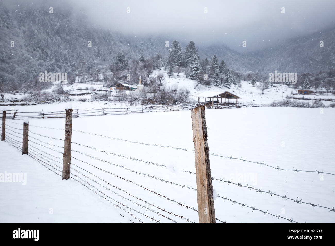 Country in snow Stock Photo - Alamy