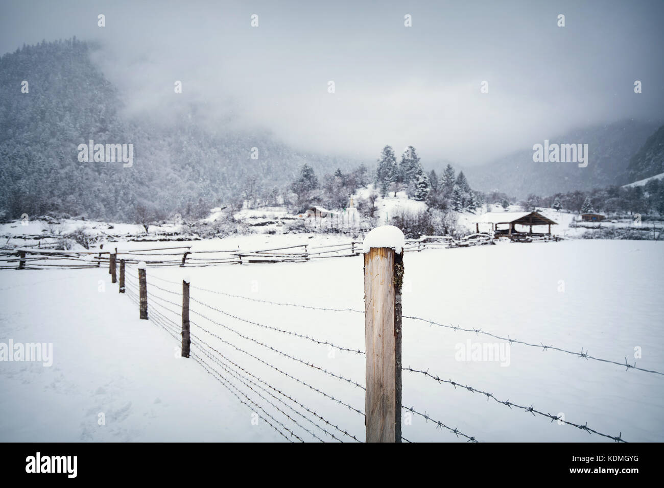 Country in snow Stock Photo - Alamy