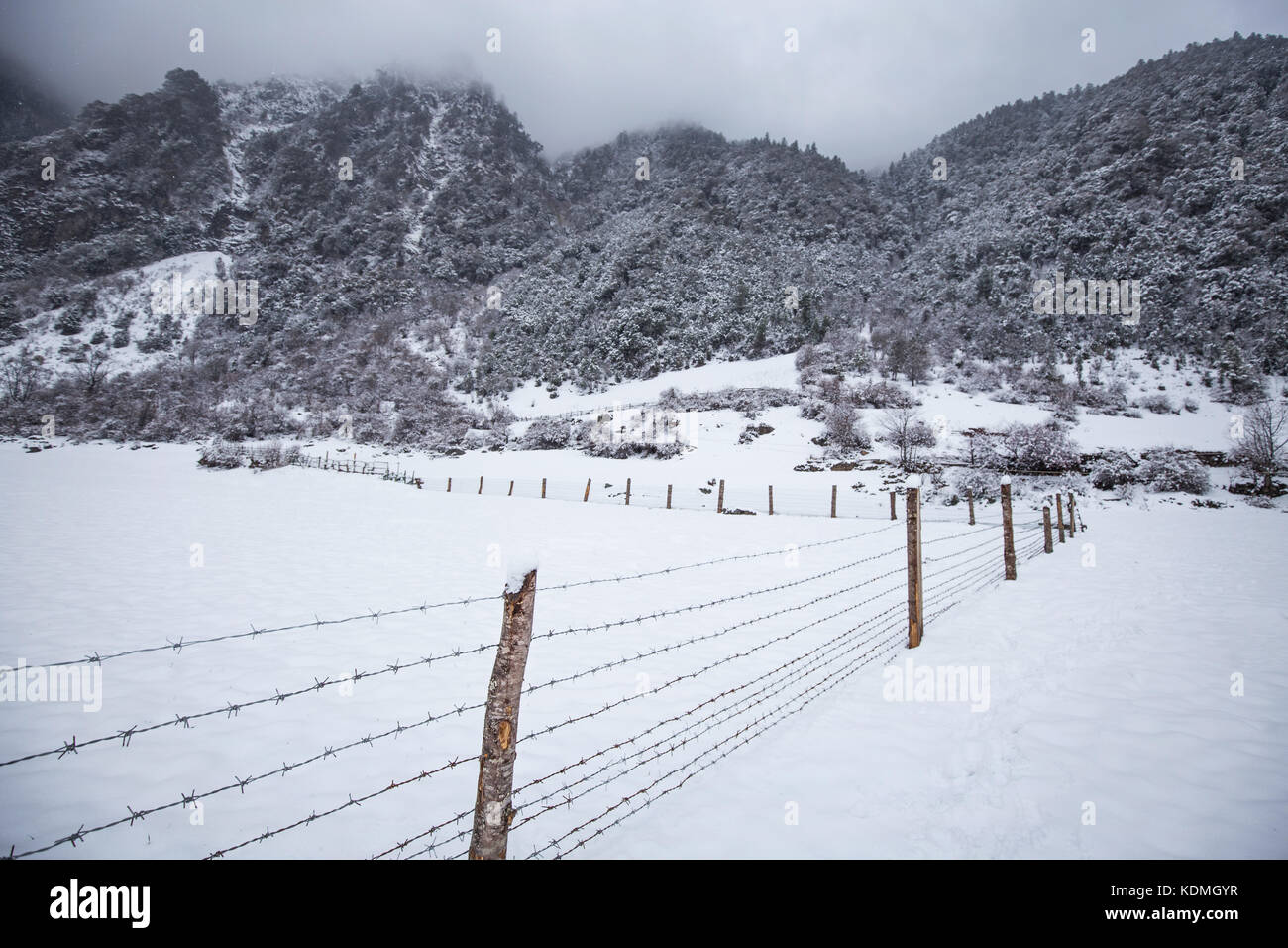 Country in snow Stock Photo - Alamy