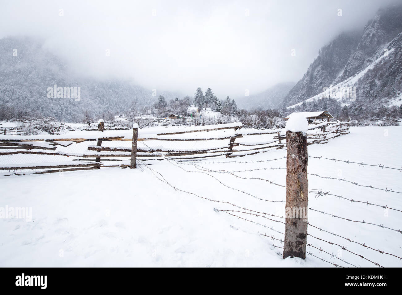 Country in snow Stock Photo - Alamy