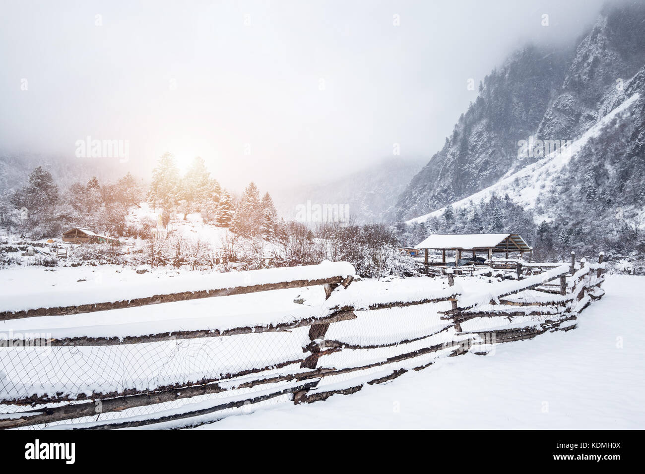 Country in snow Stock Photo - Alamy