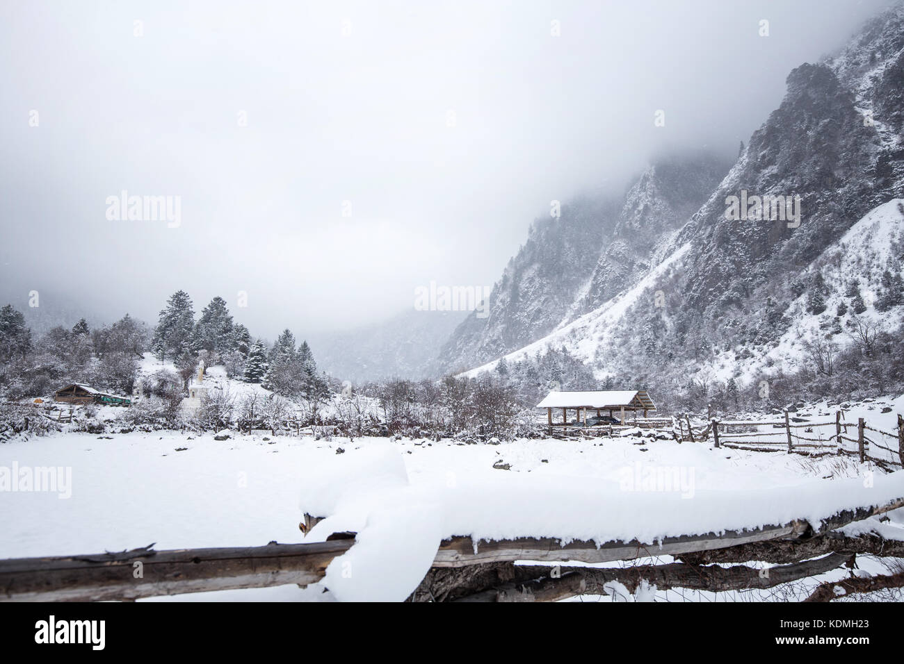 Country in snow Stock Photo - Alamy
