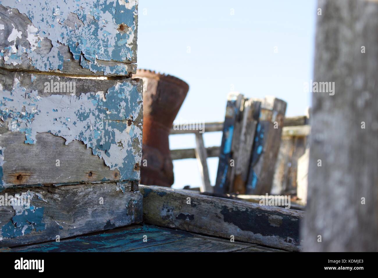 old boat equipment left to rust Stock Photo - Alamy