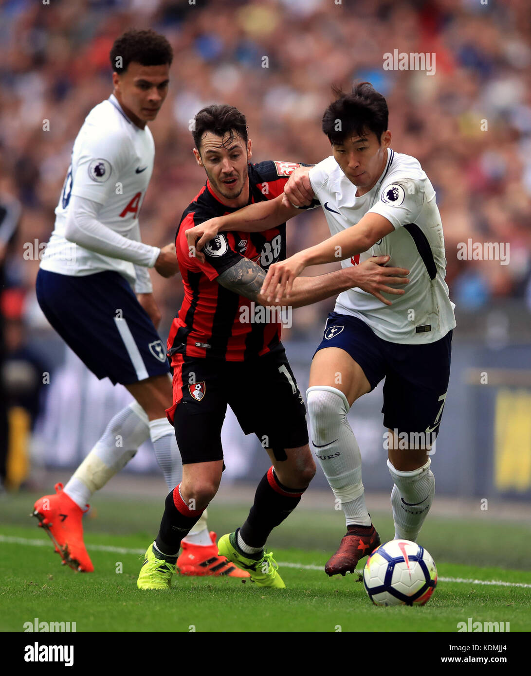 AFC Bournemouth's Adam Smith and Tottenham Hotspur's Son Heung-Min ...