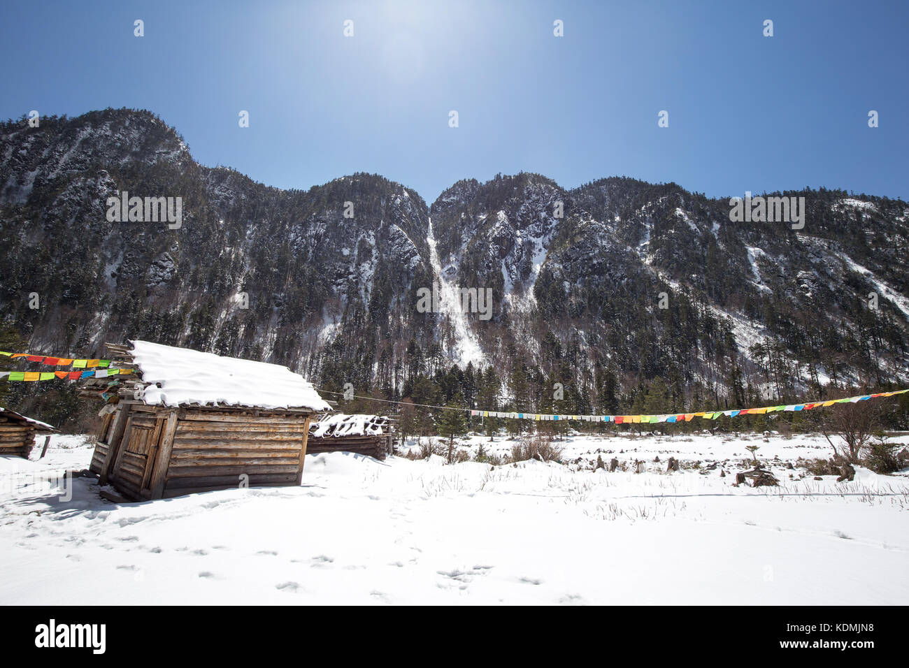 Village in snow Stock Photo - Alamy