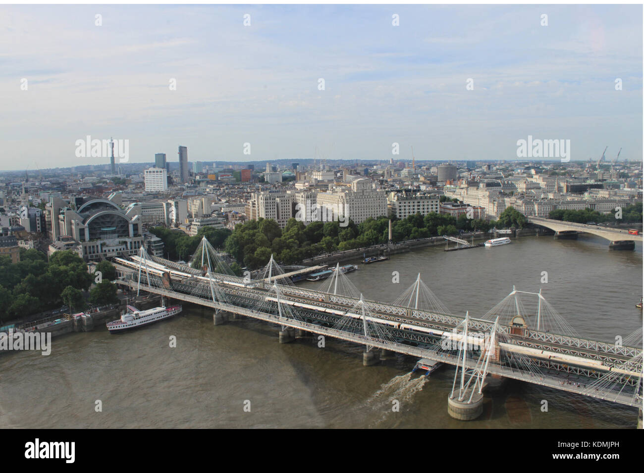 A view of two of London's bridges and the city of London Stock Photo ...