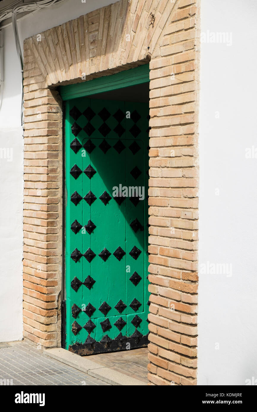 typical andalusian wooden door, Cordoba, Andalusia, Spain Stock Photo ...