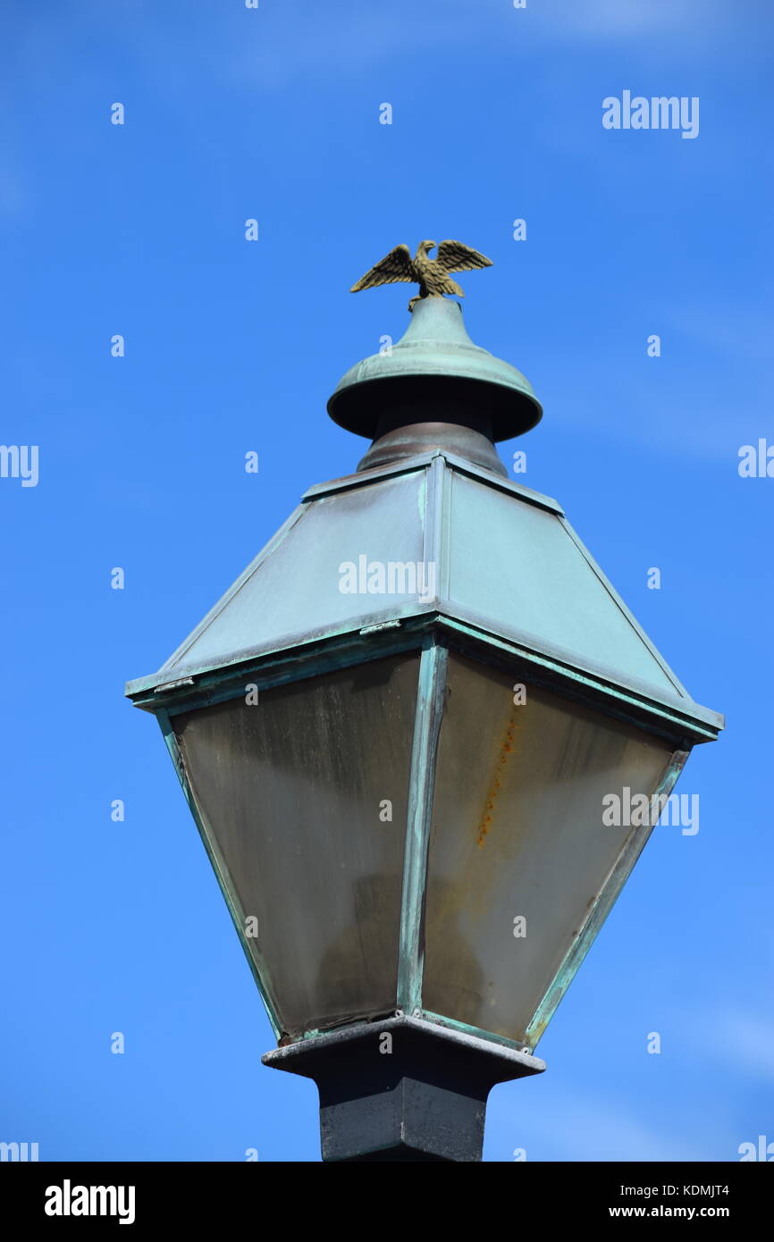Copper Light Fixture with Federal Eagle Stock Photo - Alamy
