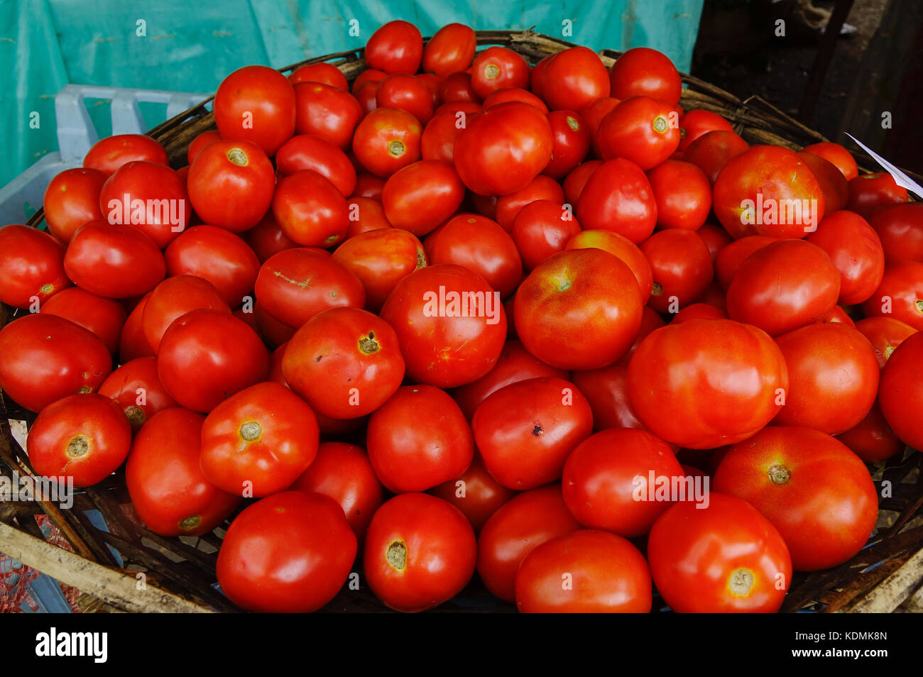 Fresh red tomatoes at rural market in Port Louis, Mauritius Stock Photo ...