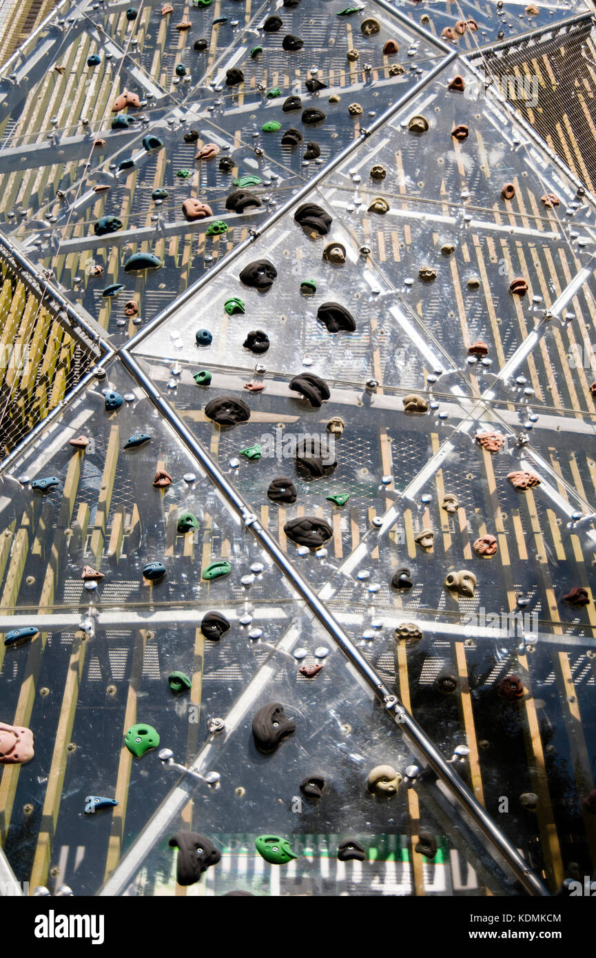 Outdoor climbing wall on a tower Stock Photo - Alamy