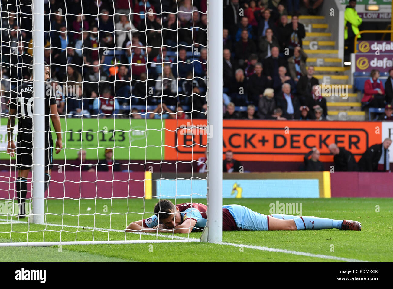 Burnley's Matthew Lowton comes close to scoring during the Premier ...