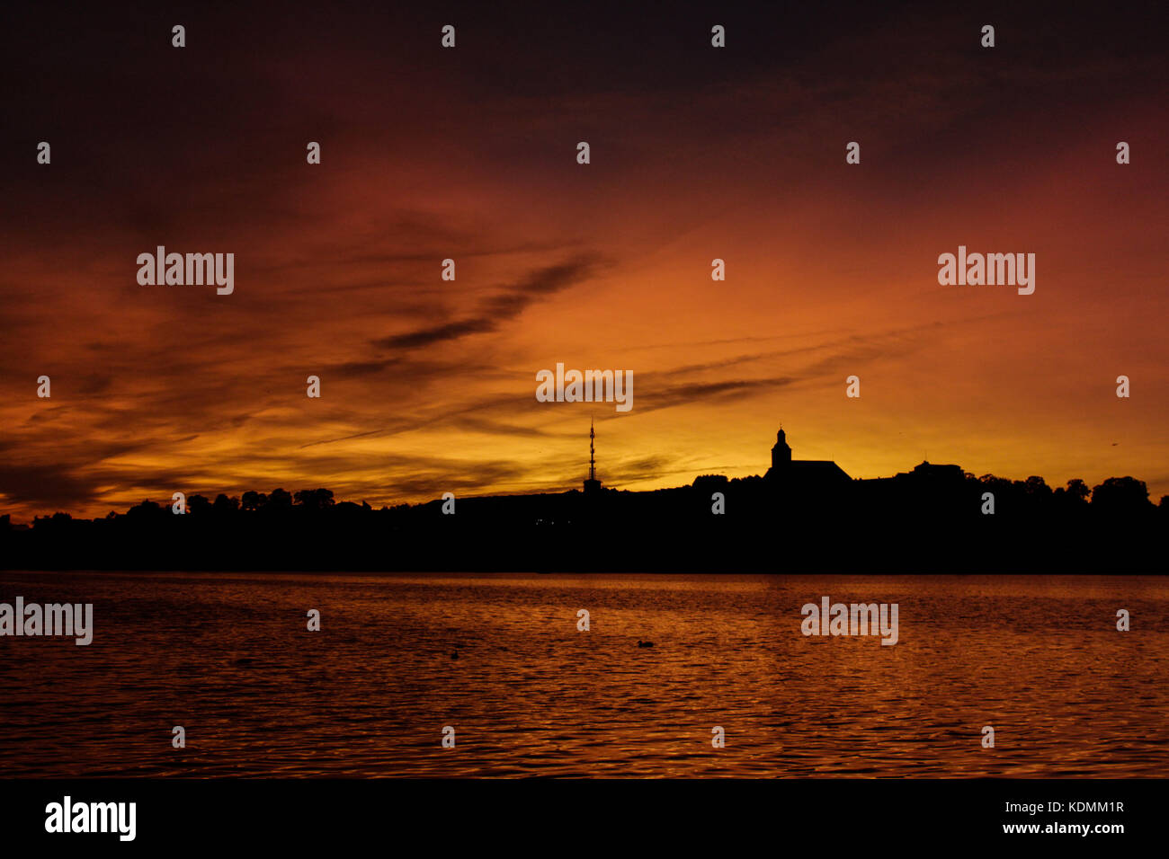 Calm evening at the lake Stock Photo - Alamy