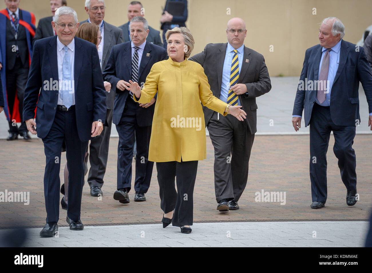 Hillary Clinton walks around the campus, as she receives a Honorary ...