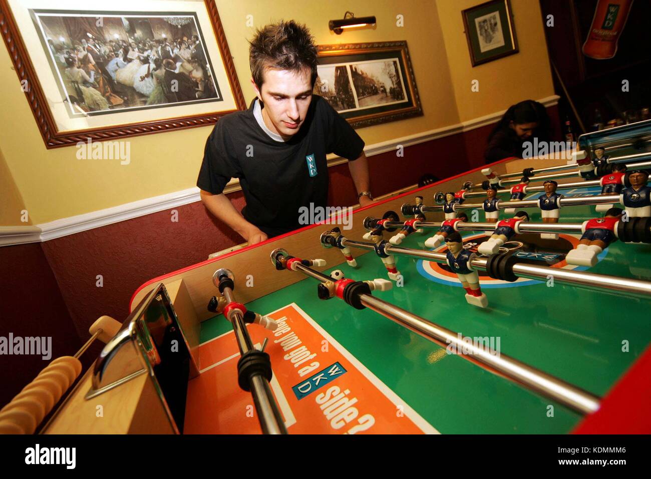A table for table football in the pub hi-res stock photography and ...