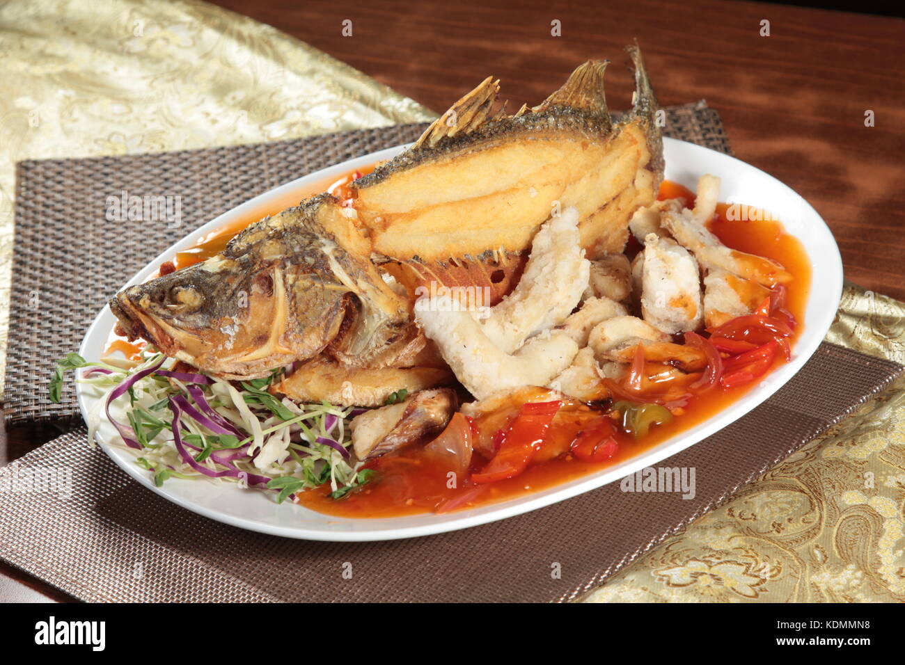 deep fried fish Stock Photo - Alamy