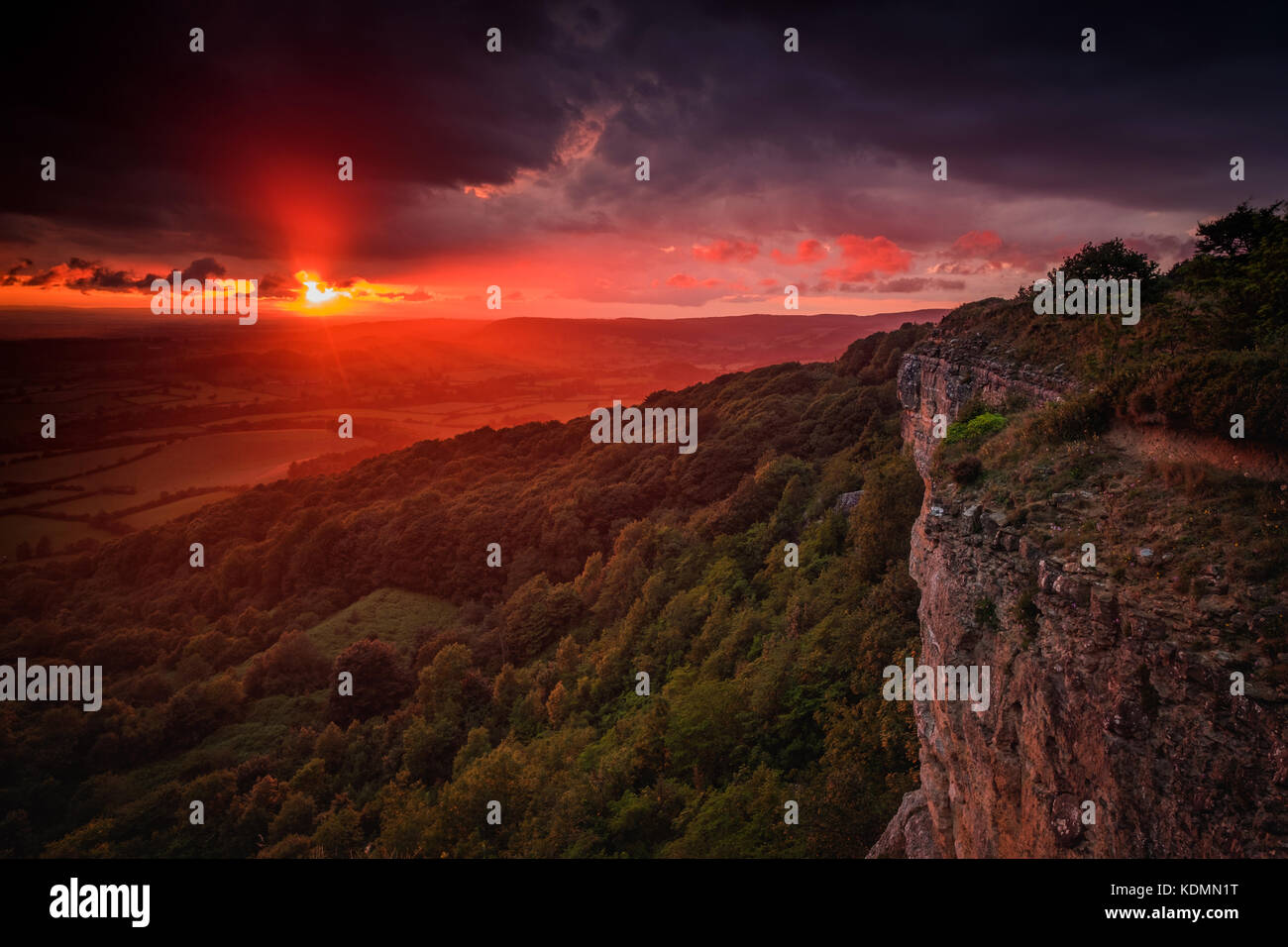 Stormy sunset at Sutton Bank, North Yorkshire Stock Photo - Alamy