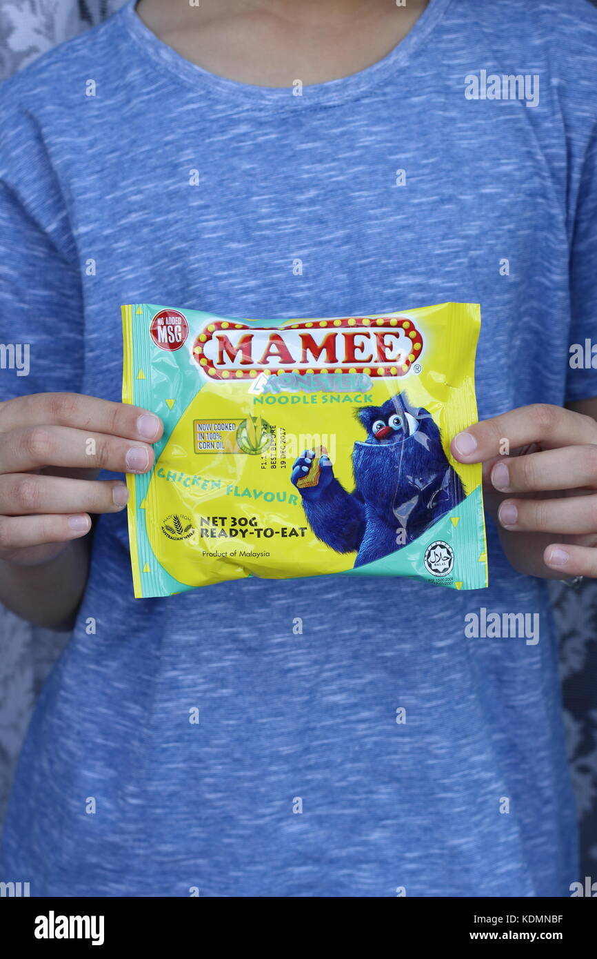 Mamee Monster Chicken Flavour Noodle Snack Stock Photo - Alamy