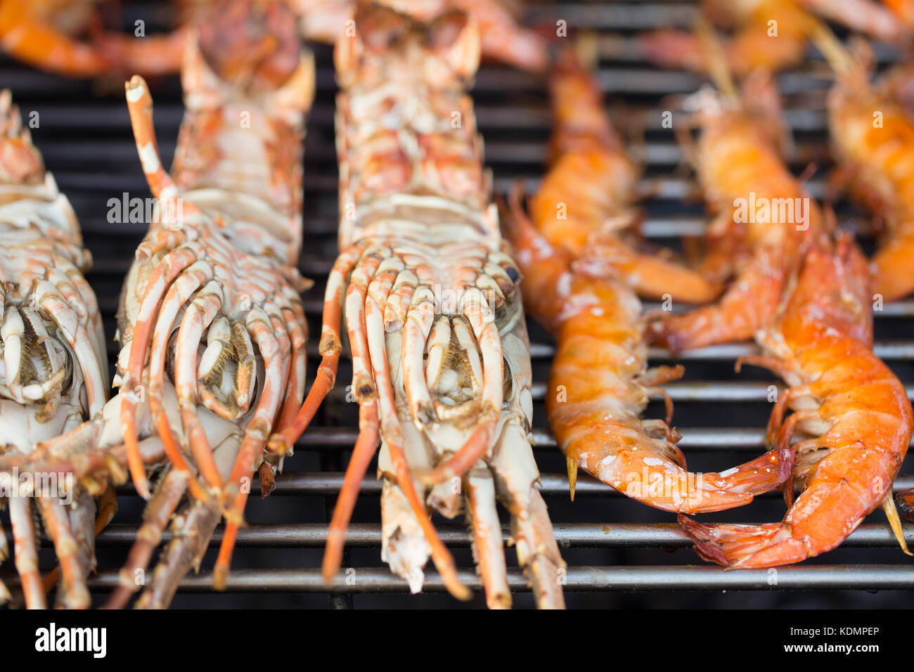 Fresh large prawns shrimps on barbecue outdoors Stock Photo - Alamy