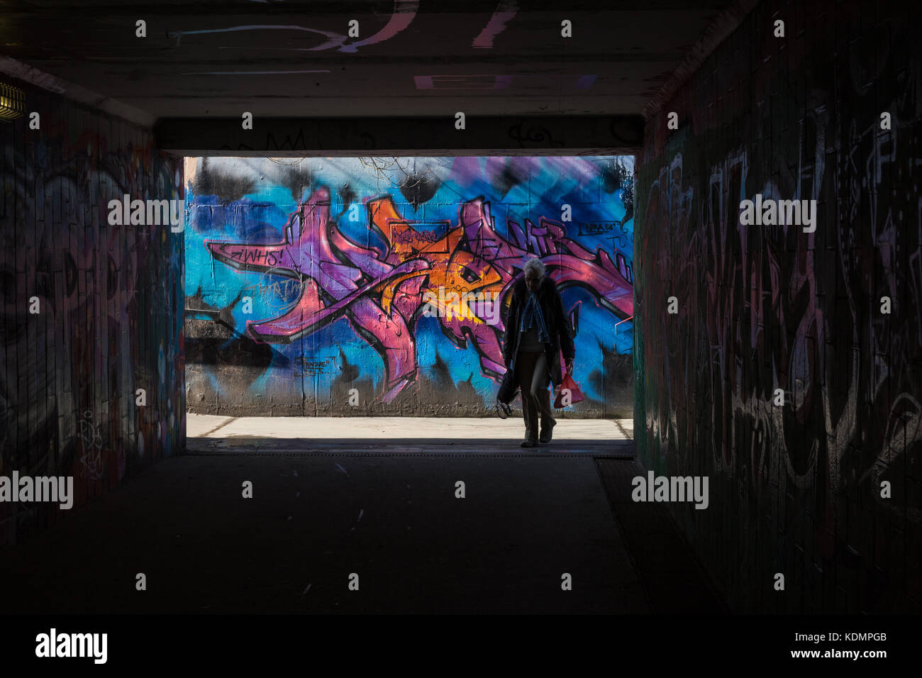 Graffiti on wall underpass in hi-res stock photography and images - Alamy