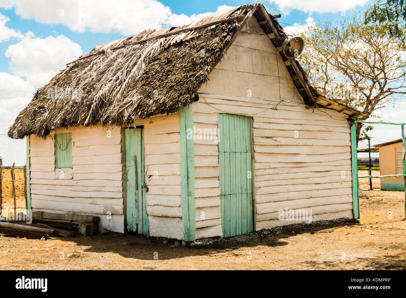 Typical view of small wooden framed rural farm house, Cuba,Caribbean ...
