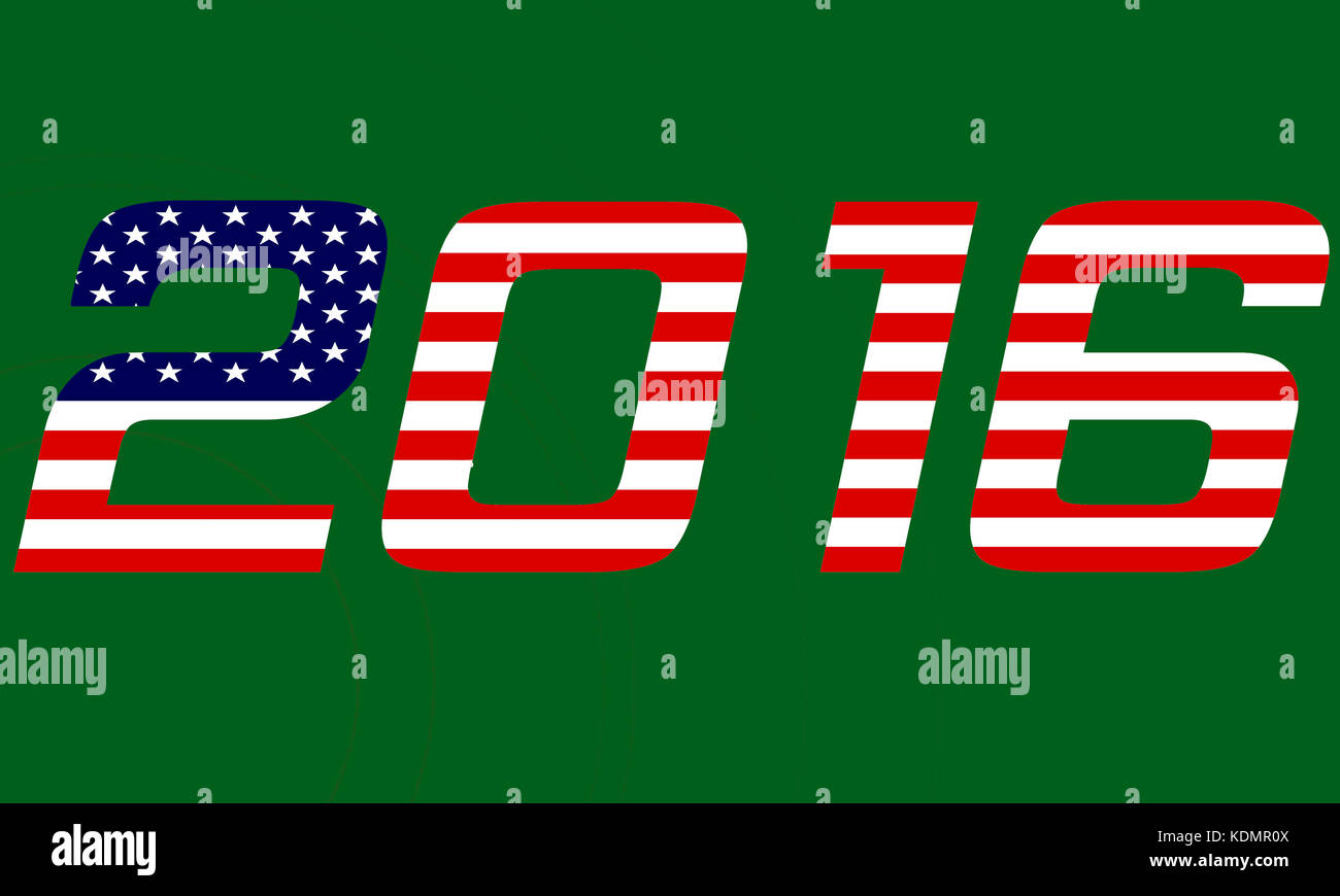 American flag and the year. Large numbers painted in the color of the ...