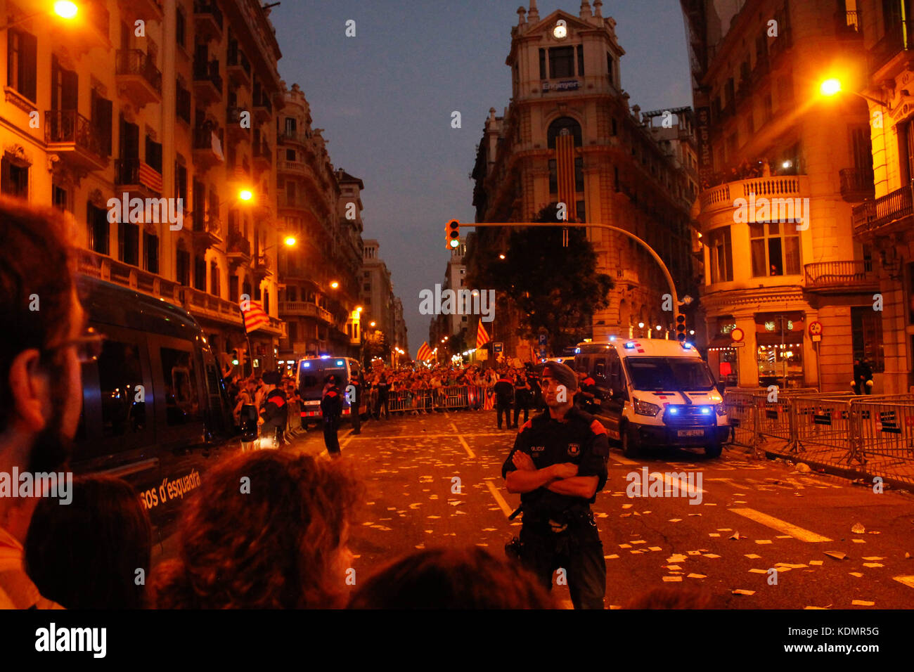3rd October 2017 Demonstrations in Catalunya against police violence ...