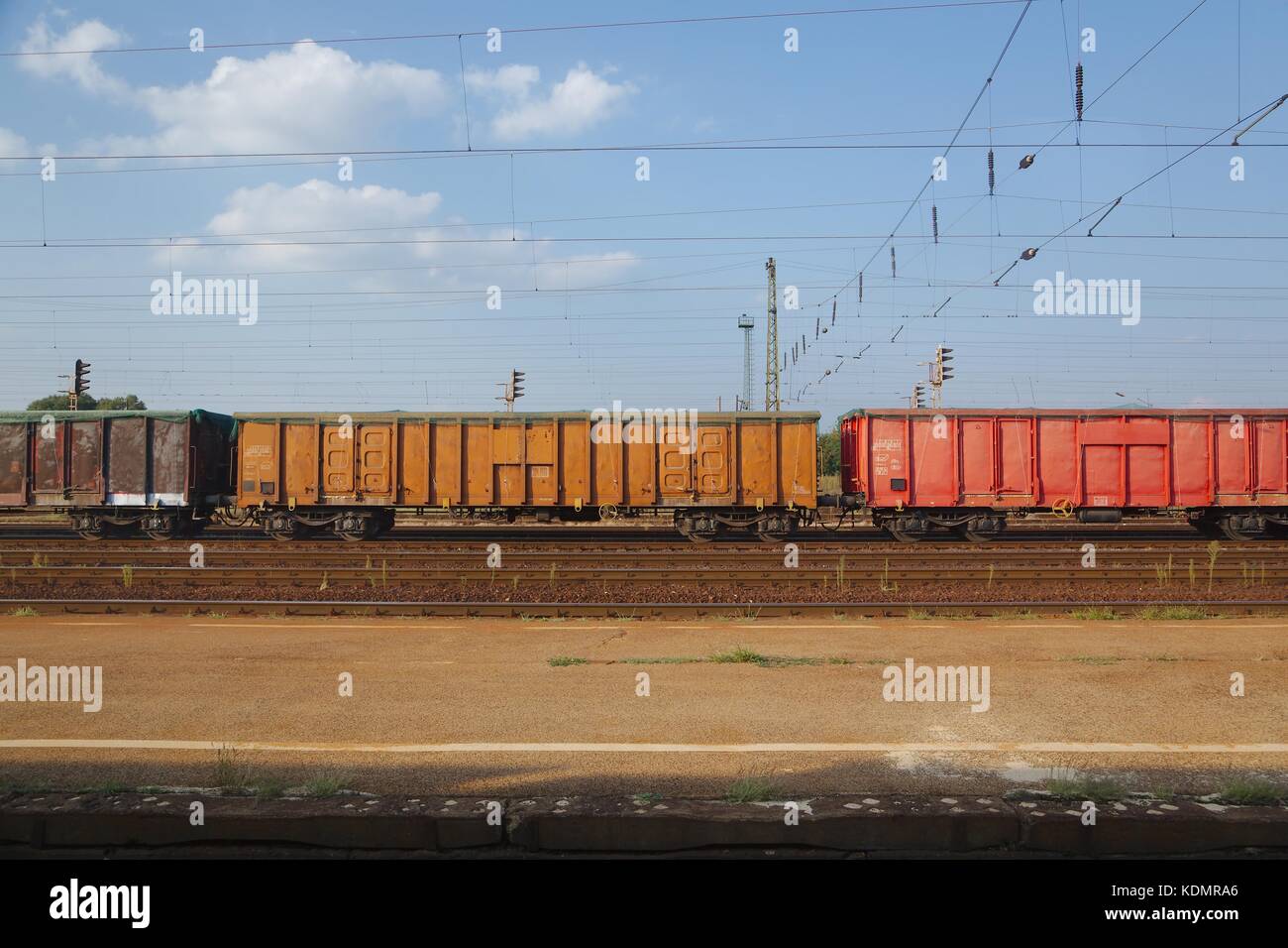 Freight Train Wagons Stock Photo - Alamy