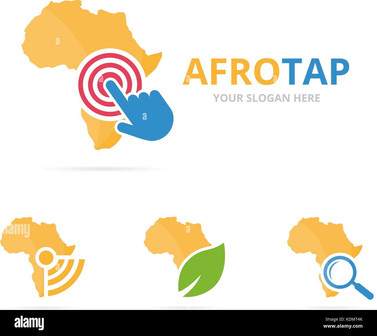 Set of africa logo combination. Safari and cursor symbol or icon ...