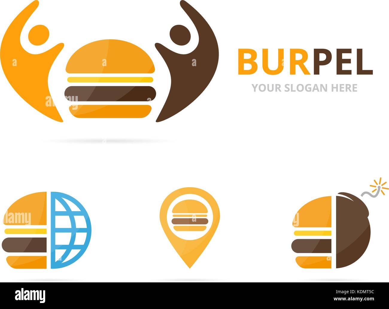 Set of burger logo combination. Hamburger and family symbol or icon ...