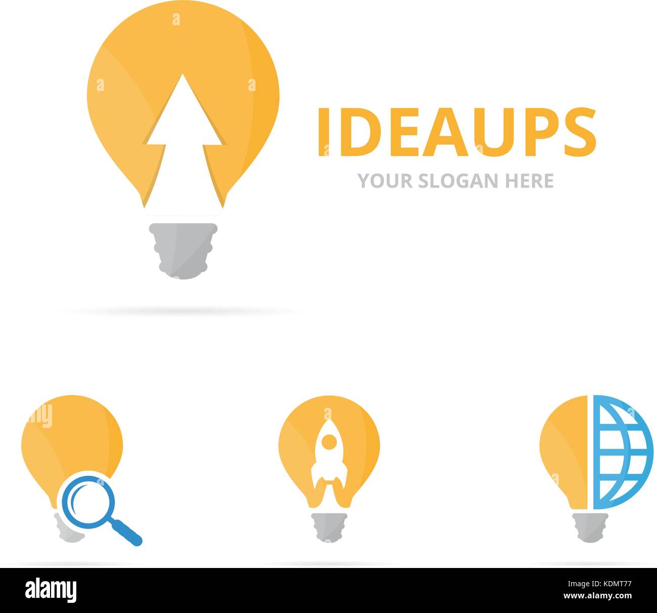 Set of lamp logo combination. Lightbulb and growth symbol or icon ...