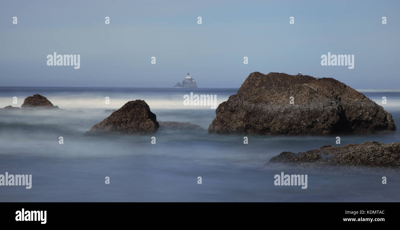 A dreamy long exposure seascape of the rock formations off the Oregon ...