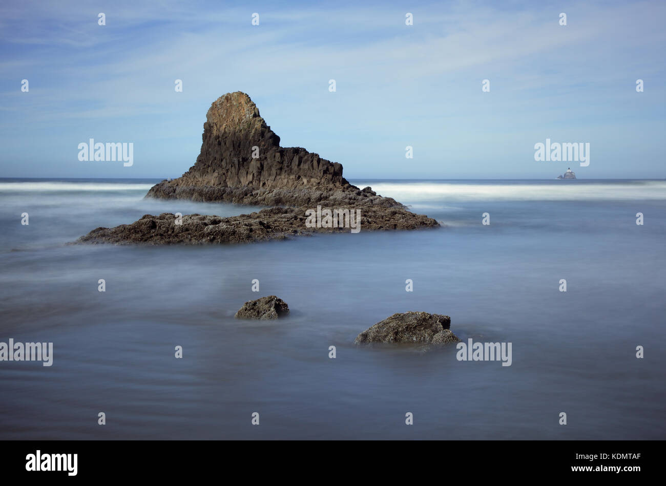 A dreamy long exposure seascape of the rock formations off the Oregon ...