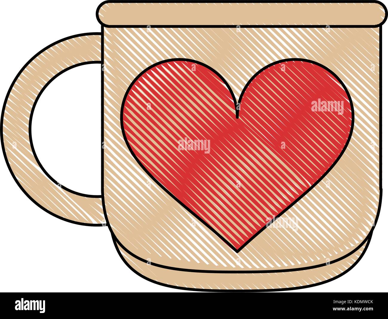 Mug with heart Stock Vector Image & Art - Alamy