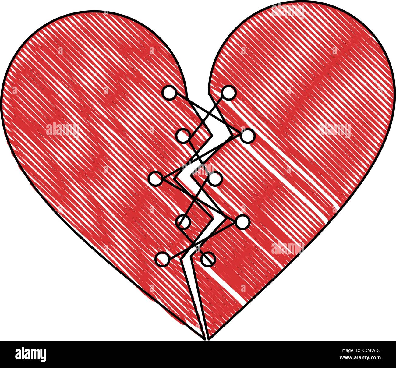 Heart broken symbol Stock Vector Image & Art - Alamy