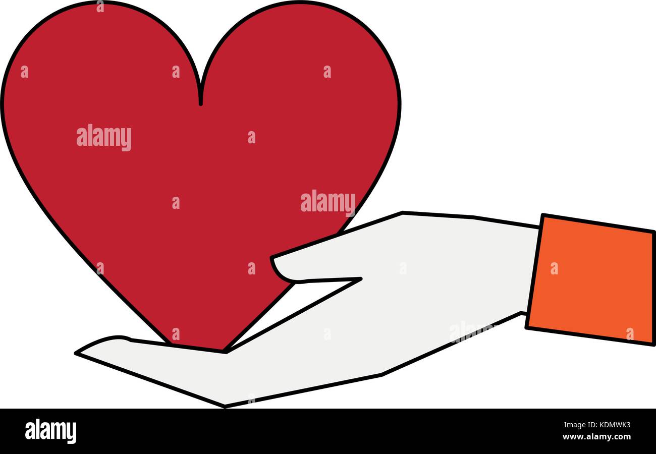 Hand holding heart Stock Vector Image & Art - Alamy