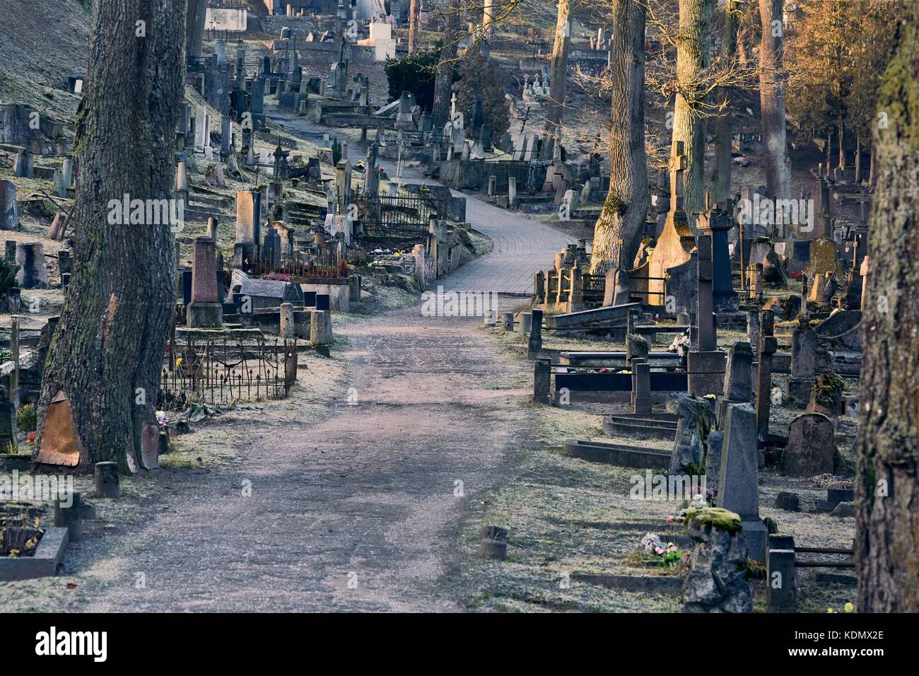 Old cemetery with many tombstones Stock Photo - Alamy