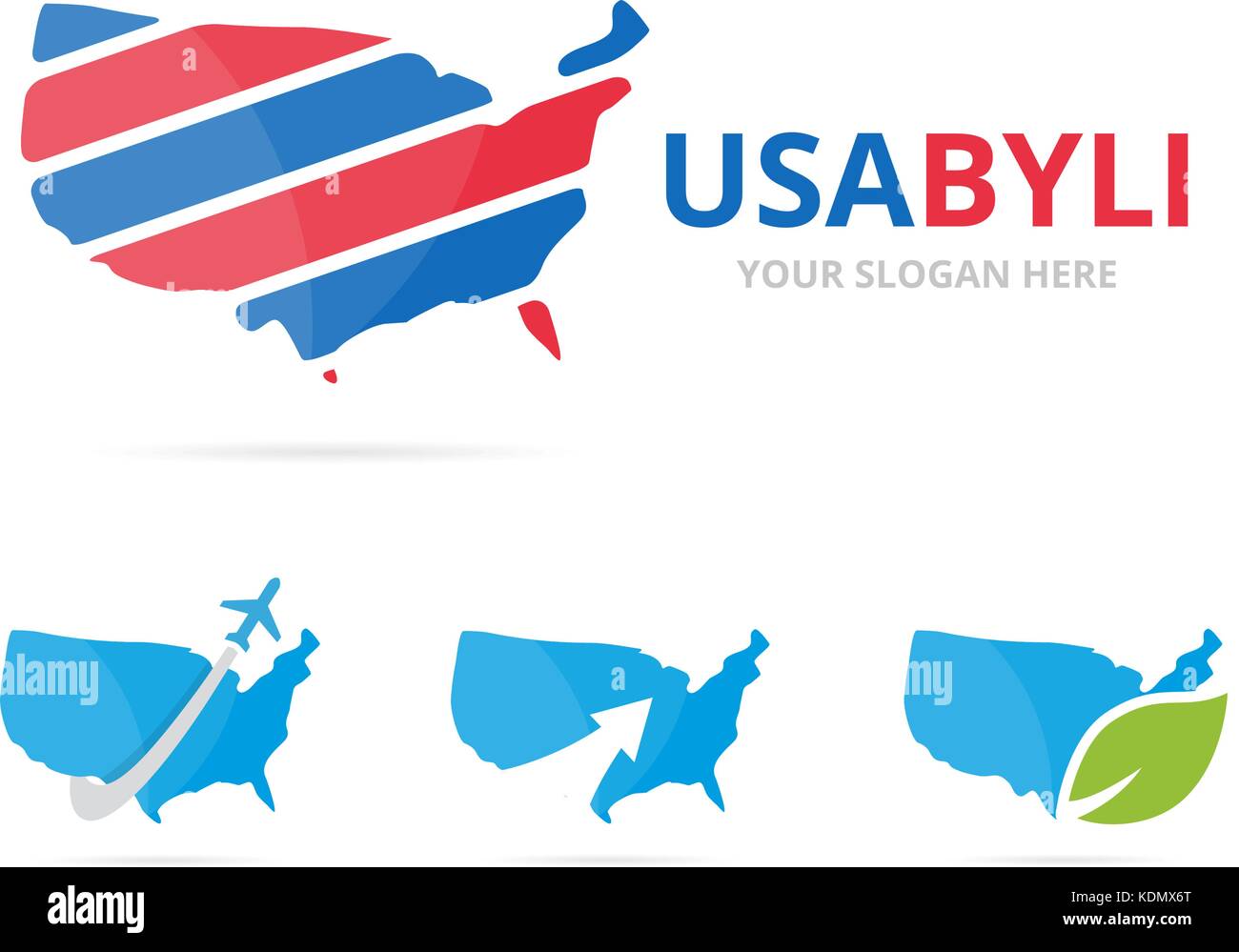 Set of usa logo combination. America and country symbol or icon. Unique ...