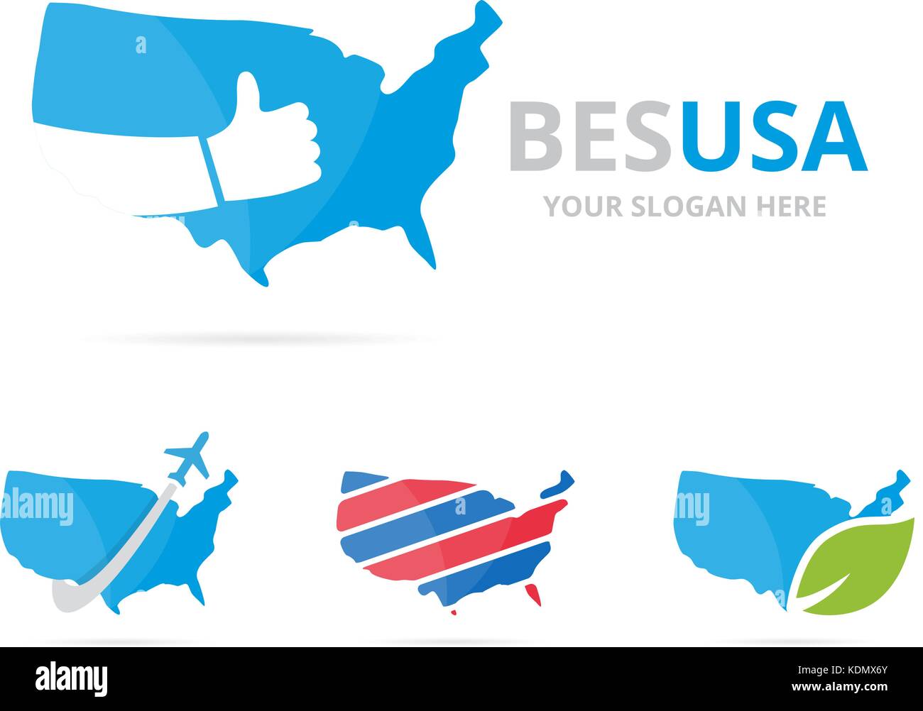 Set of usa logo combination. America and best symbol or icon. Unique ...