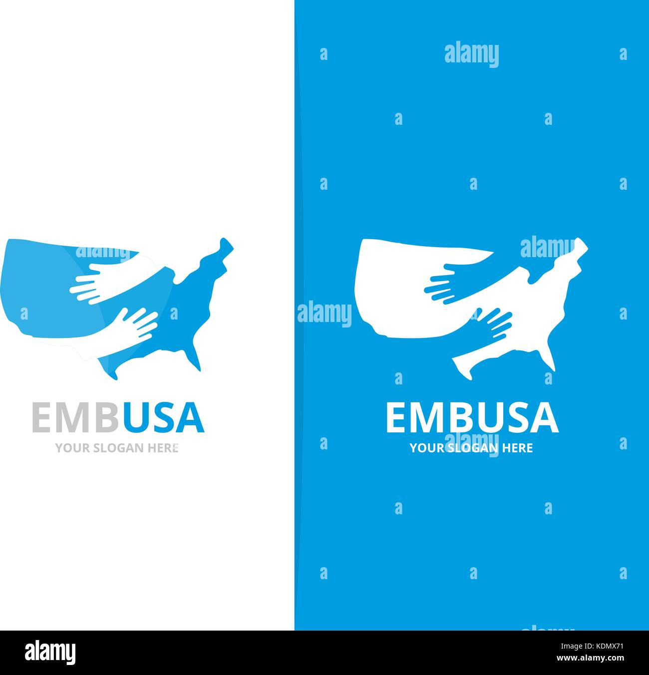 Vector of usa and hands logo combination. America and embrace symbol or ...