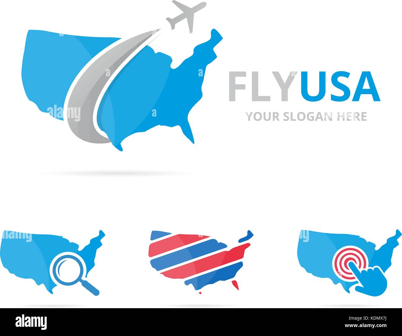 Set of usa logo combination. America and travel symbol or icon. Unique ...