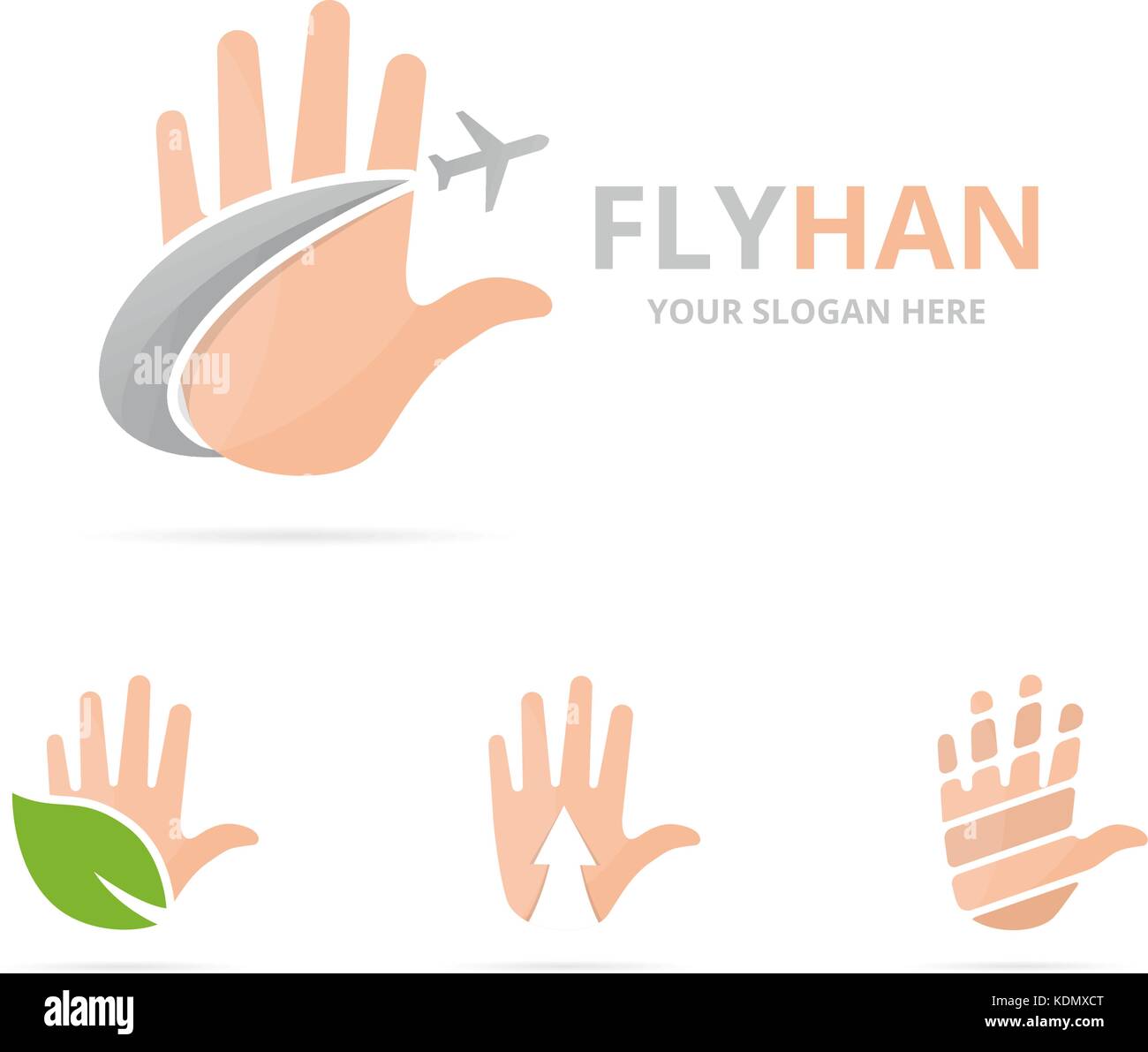 Set of hand logo combination. Arm and travel symbol or icon. Unique ...