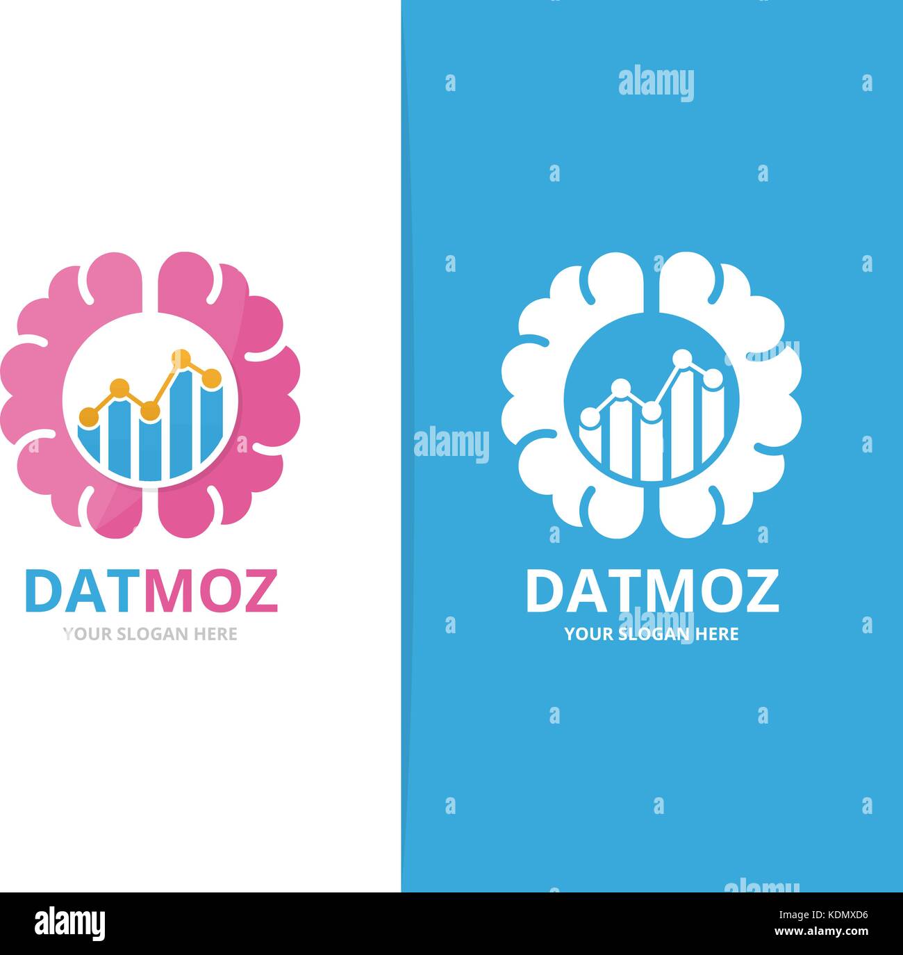 Vector brain and graph logo combination. Education and finance symbol ...