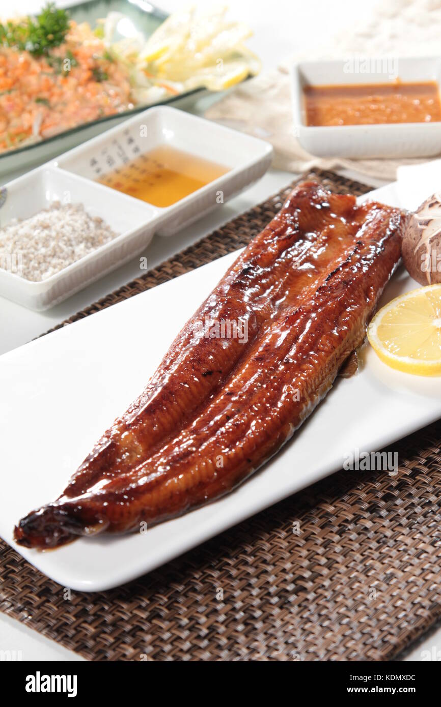 grilled eel cuisine Stock Photo - Alamy